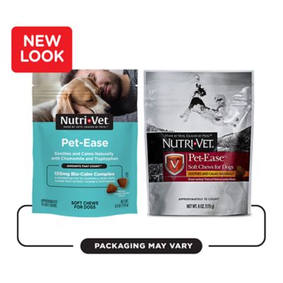 Nutri-Vet Pet-Ease Soft Chewable Calming Supplement Treats for Dogs, 70 ...