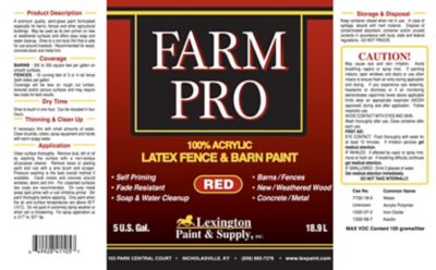 Lexington Paint 5 gal. Red Farm Pro Latex Paint at Tractor Supply Co