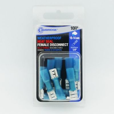 Cambridge 16-14 AWG 1/4 Blue Terminal Weatherproof Female Disconnects ...