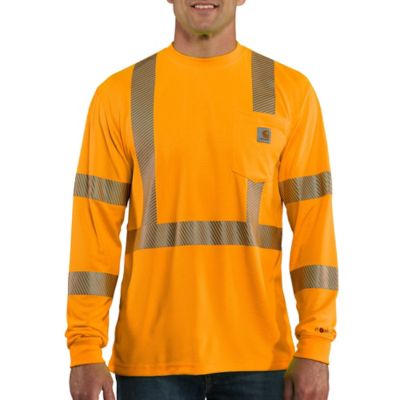 Carhartt Men's Force High-Visibility Class 3 Long-Sleeve Work T-Shirt ...