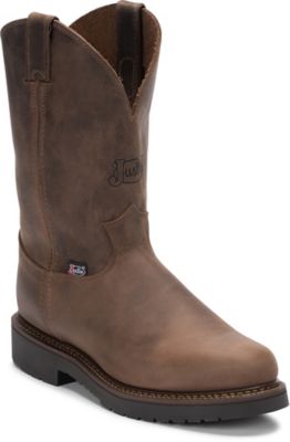 Justin Men's Balusters Round Toe Pull-On Work Boots, 11 in., 10.5 EE ...