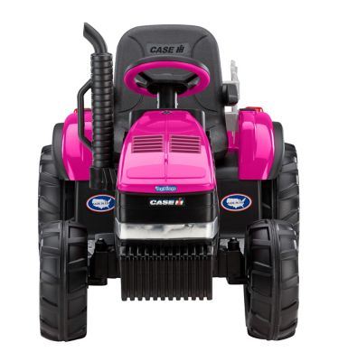 Peg Perego 12V Case IH Magnum Tractor and Trailer Ride-On Toy, Pink at ...
