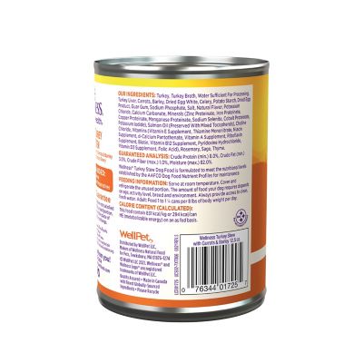 Wellness Thick & Chunky Natural Canned Dog Food, Turkey Stew, 12.5 ...