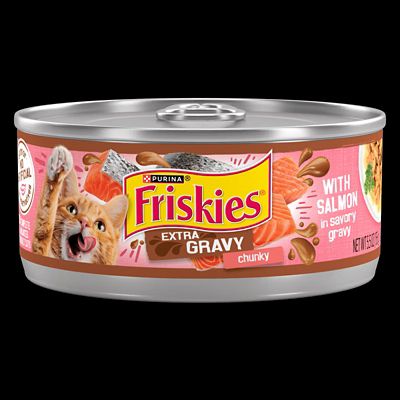 Purina Friskies Extra Gravy Wet Cat Food Chunky With Salmon in Savory ...