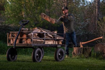 GroundWork 12 cu. ft. 1,400 lb. Capacity Heavy-Duty Towable Utility ...