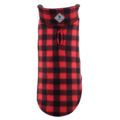 Worthy Dog Fargo Fleece Dog Jacket, 14 in.,Red/Black Buffalo Plaid at ...