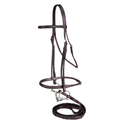 Tough1 Raised Snaffle English Bridle with Small Blue Stone Crystals at ...