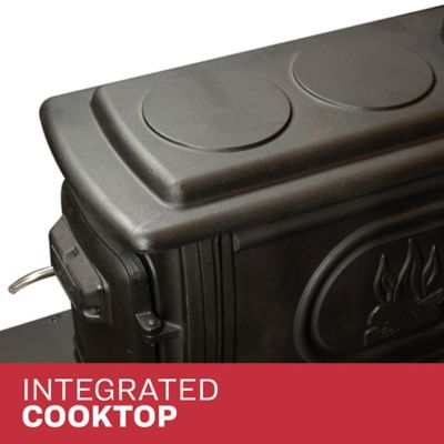 US Stove Wood-Burning EPA Certified Small Cast-Iron Stove, 900 sq. ft ...