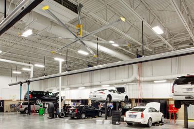 Big Ass Fans 14 ft. Variable Speed 4900 Shop Ceiling Fan with Wall ...