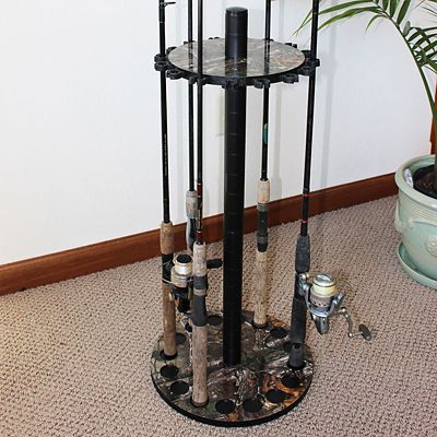 Rush Creek Creations 16-Round Fishing Rod Rack, Realtree Xtra at ...