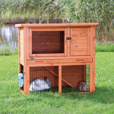 TRIXIE 2-Story Outdoor Rabbit Hutch with Sloped Roof, Medium, 40.75 in ...