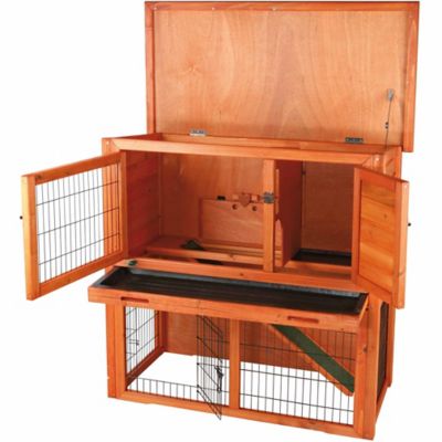 TRIXIE 2-Story Outdoor Rabbit Hutch with Sloped Roof, Large, 45.5 in. x ...