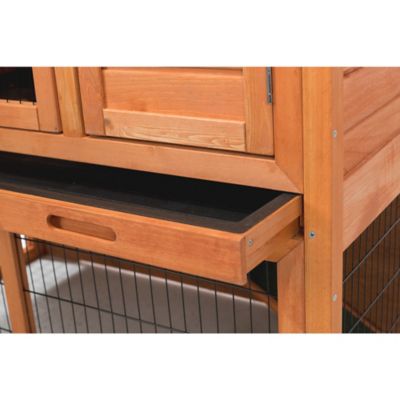 TRIXIE 2-Story Outdoor Rabbit Hutch with Sloped Roof, Large, 45.5 in. x ...
