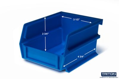 Triton Products 5-3/8 in. L x 4-1/8 in. W x 3 in. H Blue Stacking ...