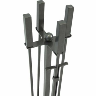 Pleasant Hearth Atticus Fireplace Tool Set, Gunmetal Finish at Tractor ...