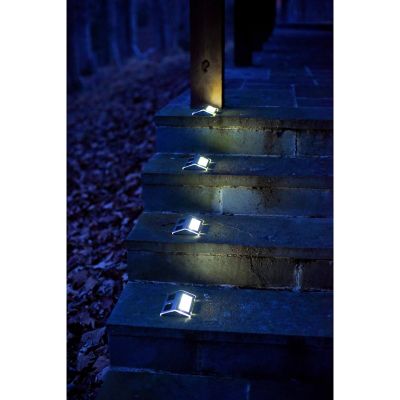 MAXSA Innovations Metal Solar Deck Lights, Stainless Steel, 4-Pack at ...