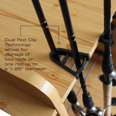 Rush Creek Creations 14-Rod Fishing Rod Storage Rack with 4-Bait ...