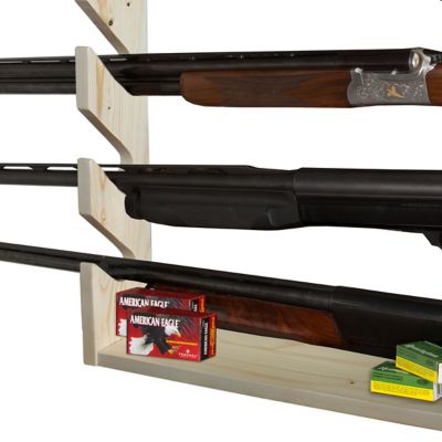 Rush Creek Creations 4-Gun Wall Storage Gun Rack, 20.85 in. x 3.5 in. x ...
