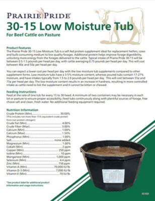 Prairie Pride 30-15 low-moisture - cooked molasses tub at Tractor ...