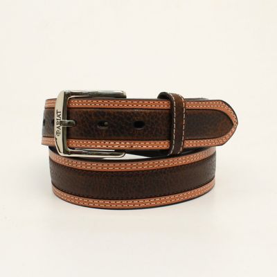 Ariat Men's Leather Belt with Silver Buckle, 1-1/2 in., Brown, 36,Rowdy ...