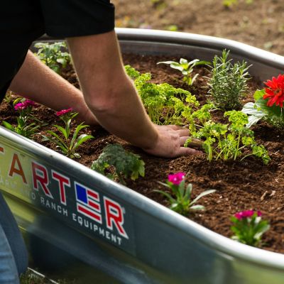 Tarter Galvanized Steel Oval Raised Bed Garden Planter, 6 ft. x 2 ft. x ...