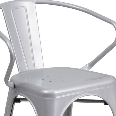 Flash Furniture Metal Indoor/Outdoor Chair with Arms