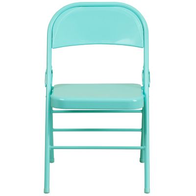 Flash Furniture Metal Folding Chair, 300 lb. Capacity, Triple Braced ...