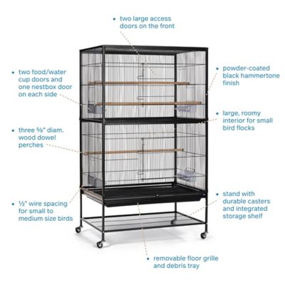 Prevue Pet Products Wrought Iron Flight Cage with Stand Chalk, White at ...