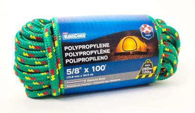 Mibro 5/8in x 100 ft. Polypropylene Diamond Braid, Green Red Yellow ...