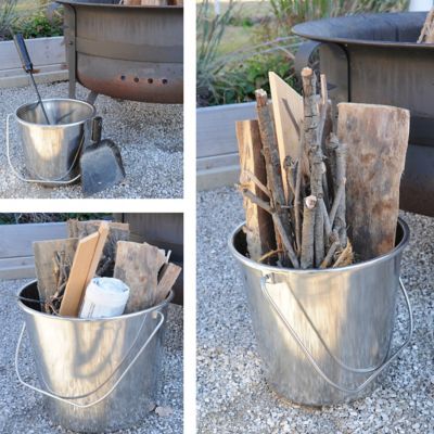 AmeriHome Large Stainless Steel Bucket Set, 4.22 gal./16.9 qt./16 L, 3 ...