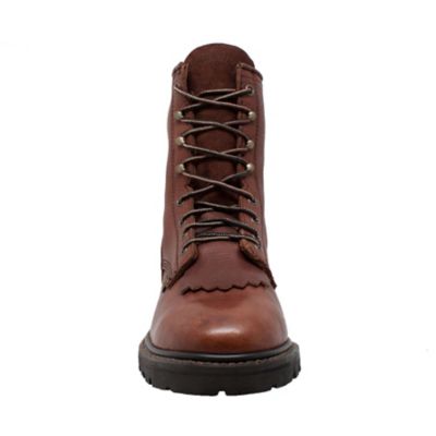 AdTec Men's Round Toe Lacer Cowboy Work Boots, 9 in., Chestnut