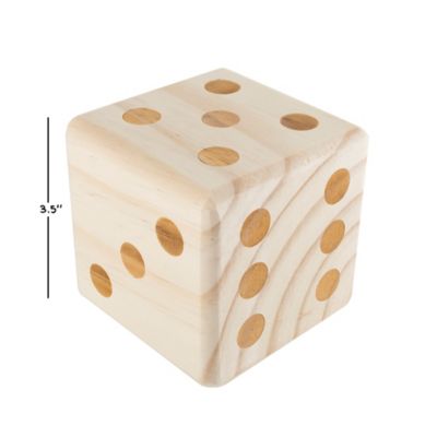 Hey! Play! Giant Wooden Yard Dice Outdoor Lawn Game, 6 Playing Dice ...