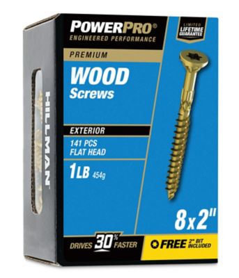 Hillman Power Pro Premium Exterior Wood Screws (#8 x 2in.) - 1lb at ...
