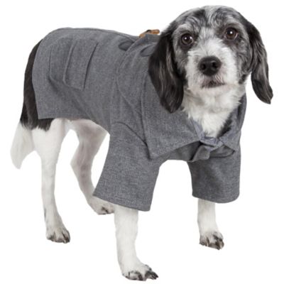Pet Life Military Static Riveted Fashion Collared Wool Dog Coat, S,Gray ...