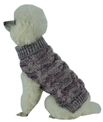 Pet Life Royal Bark Designer Fashion Heavy Cable Knitted Dog Sweater, S ...