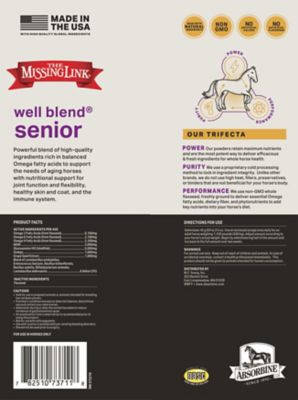 Absorbine The Missing Link Well Blend Senior Horse Supplement Powder, 5 ...