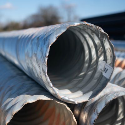 Neat Distributing 12 in. x 20 ft. Galvanized Steel Drainage Pipe at ...