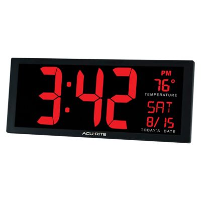 AcuRite Digital LED Wall Clock with Thermometer, 14.5 in. at Tractor ...