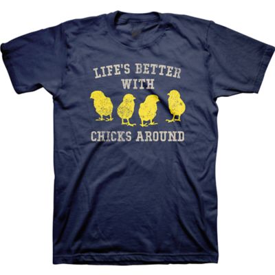 Goodie Two Sleeves Men's Short-Sleeve Life's Better Chick T-Shirt, M ...