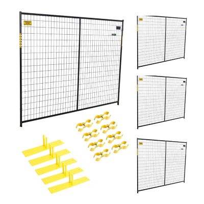 Perimeter Patrol 87 in. x 72 in. Welded Mesh Wire Panel, Black at ...