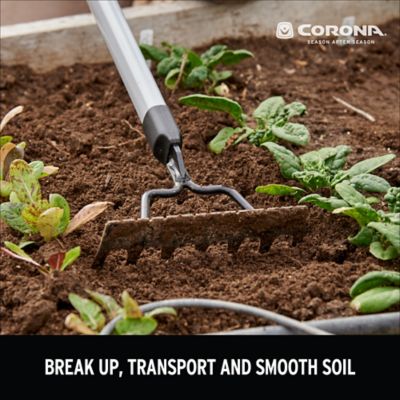 Corona 5.5 in. Aluminum 7-Tine Raised Bed Garden Rake with ComfortGEL ...