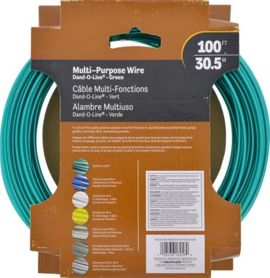 Hillman 100 ft. Dand-O-Line Fiber Core Clothesline Wire, Green, 100 lb ...