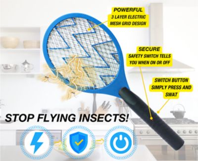 PIC Handheld Electric Racket Zapper Fly Swatter Mosquito and Flying ...
