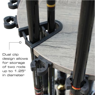 Rush Creek Creations 24-Rod Round Floor Fishing Rod Storage Rack with ...