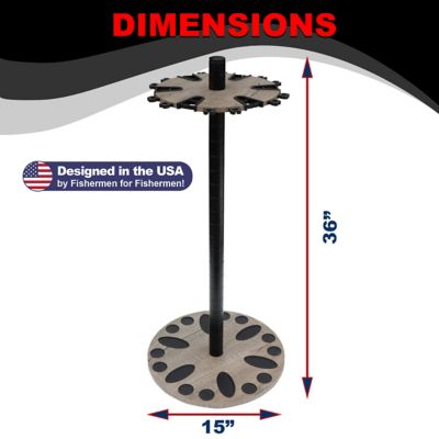 Rush Creek Creations 24-Rod Round Floor Fishing Rod Storage Rack with ...