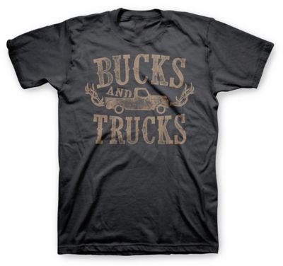 Goodie Two Sleeves Men's Short-Sleeve Bucks Trucks T-Shirt, L,Black at ...