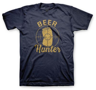 Goodie Two Sleeves Men's Short-Sleeve Beer Hunter T-Shirt, M,Navy at ...