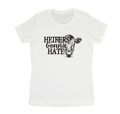 Goodie Two Sleeves Women's Short-Sleeve Heifers Hate T-Shirt, L,White ...