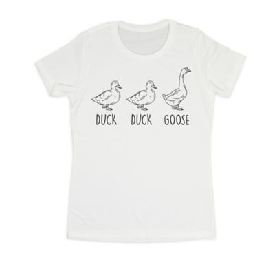 Goodie Two Sleeves Women's Short-Sleeve Duck Goose T-Shirt, S,White at ...