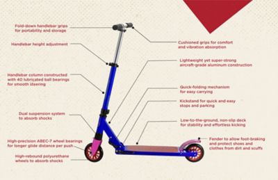 Scooride Skedaddle Adult Kick Scooter, Blue